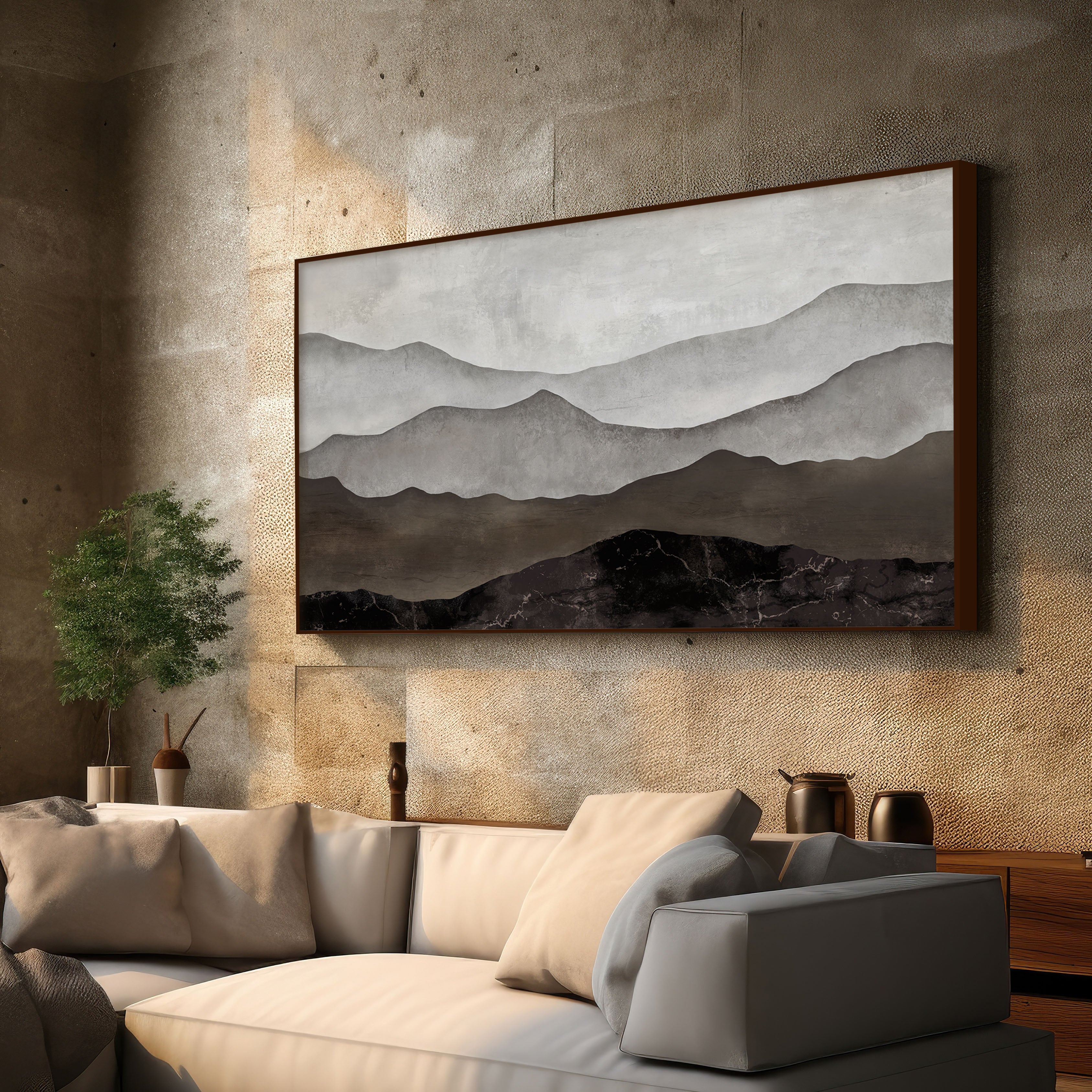 Buy Affordable Studio Artemist Black n White Peak Perspectives Abstract Canvas Painting, Wall ...